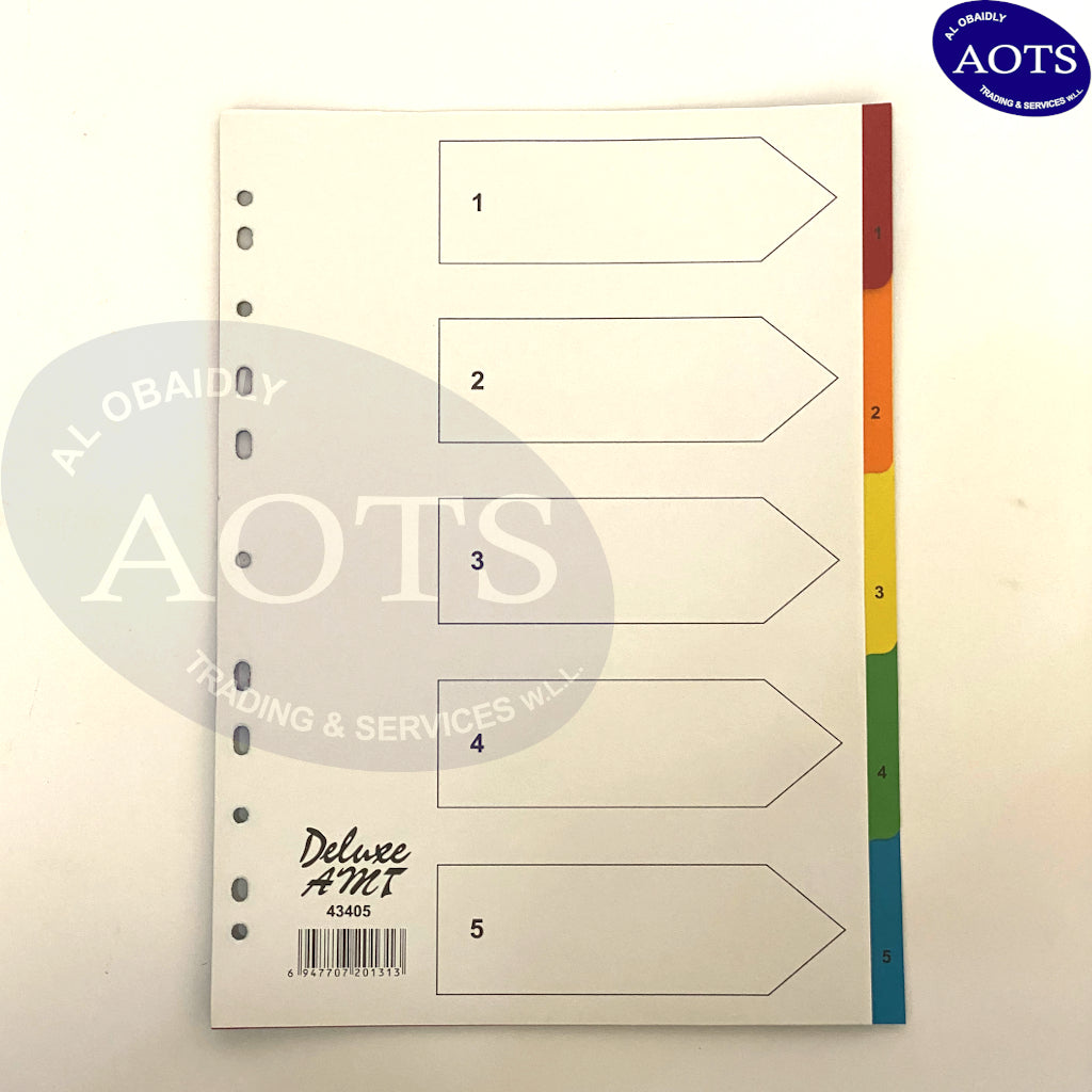 Divider 1 - 5 Colour with Numbering